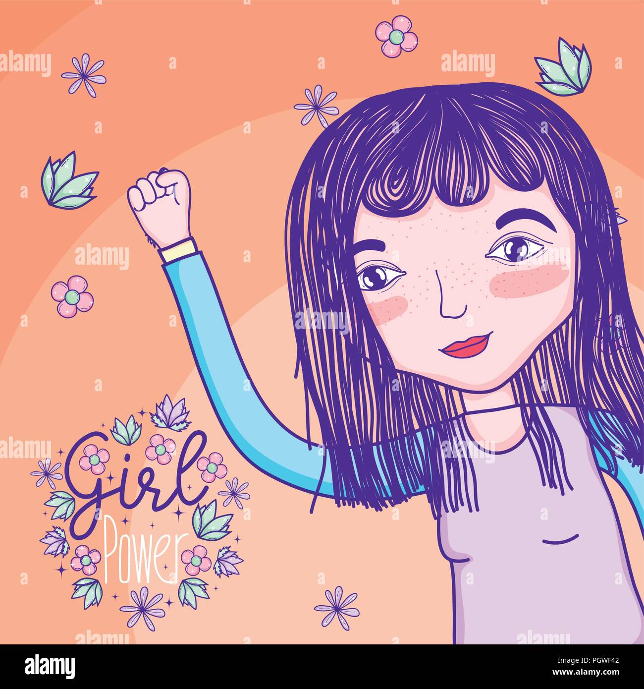 Girl power cartoon Stock Vector Image & Art - Alamy