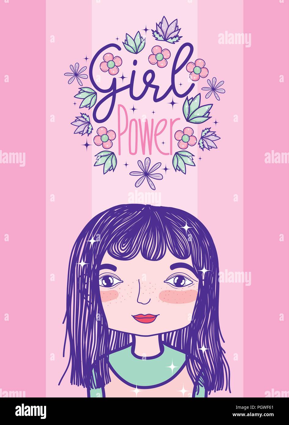 Girl power cartoon Stock Vector Image & Art - Alamy