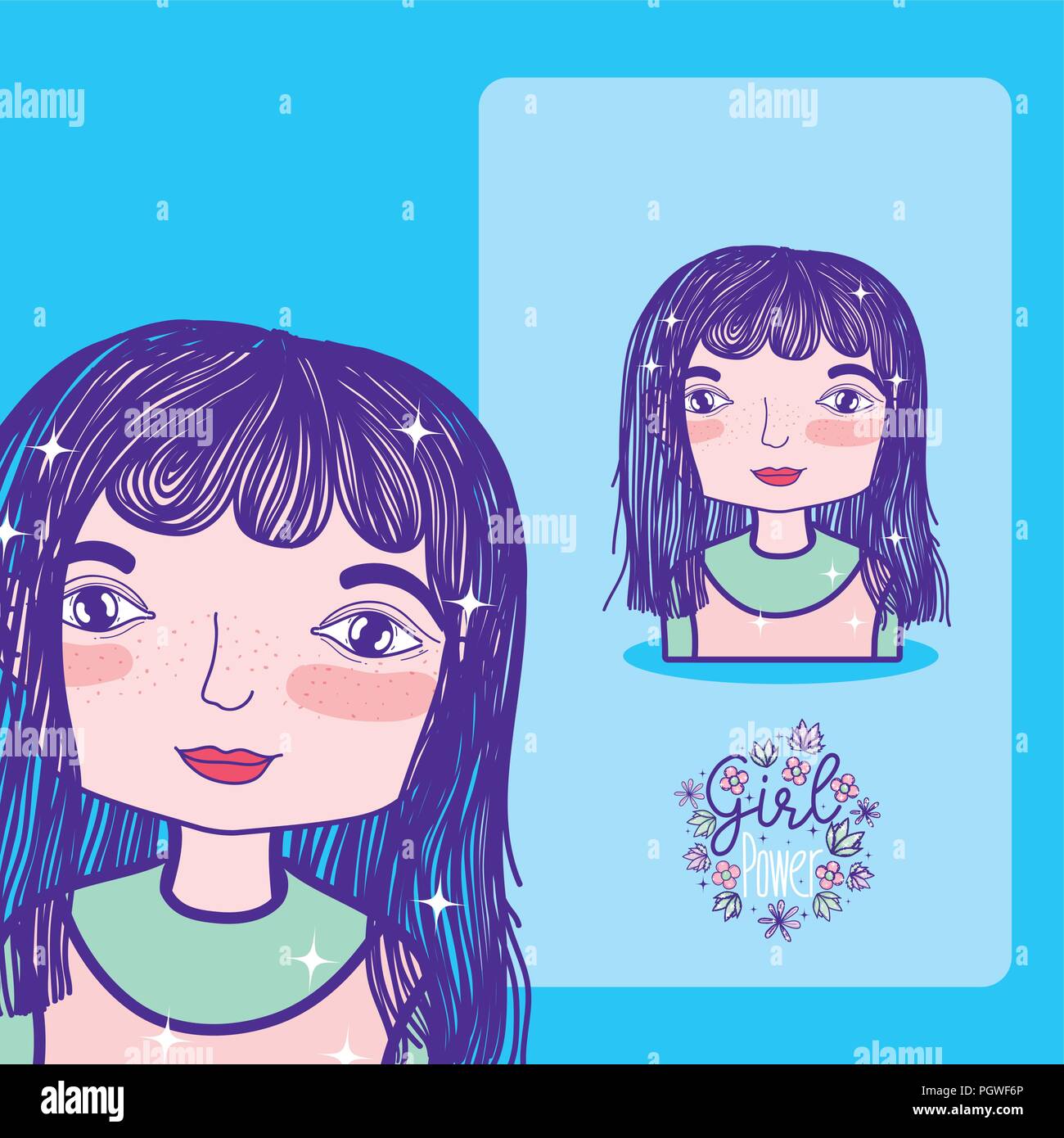 Girl power cartoon Stock Vector Image & Art - Alamy