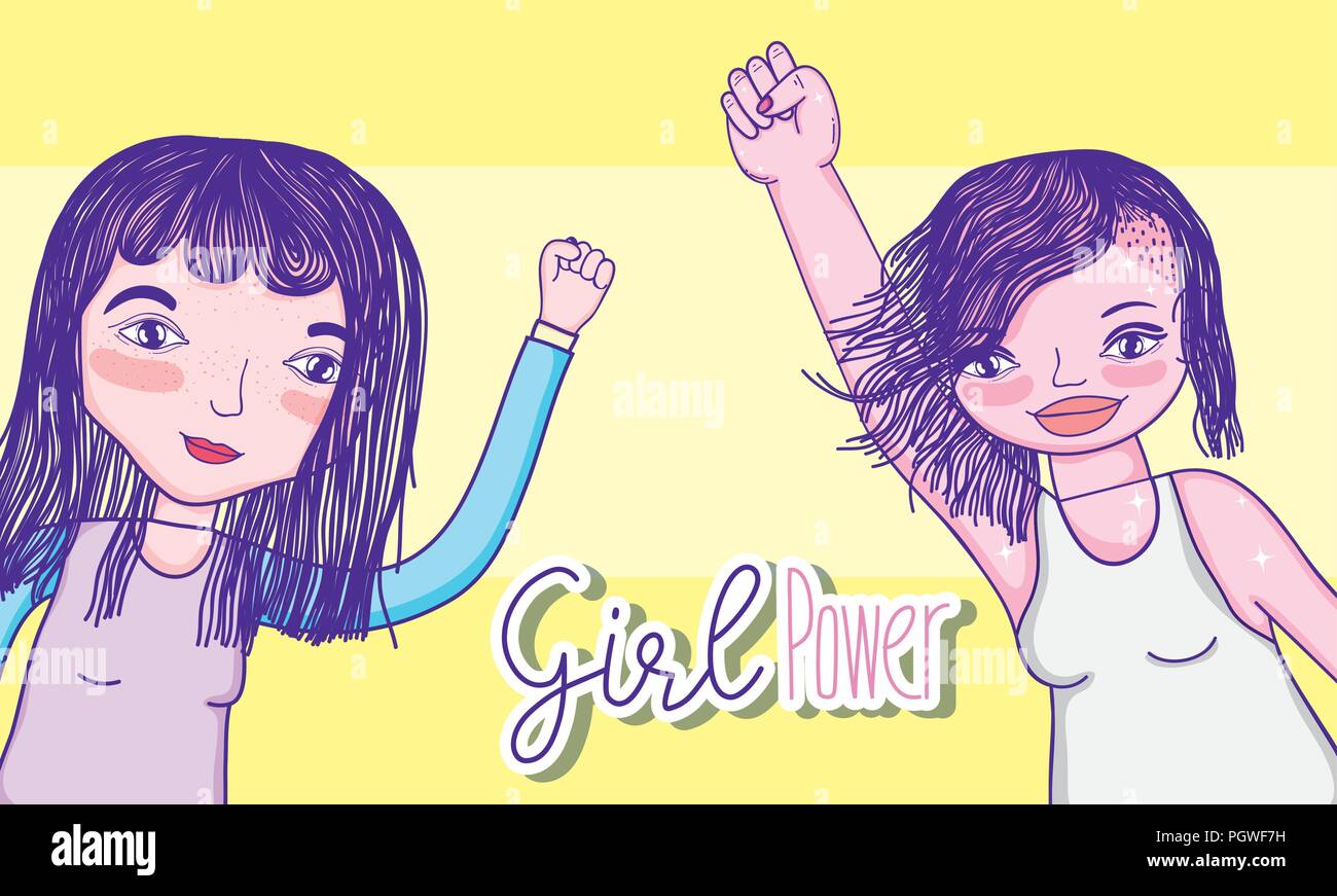 Girl power cartoon Stock Vector Image & Art - Alamy