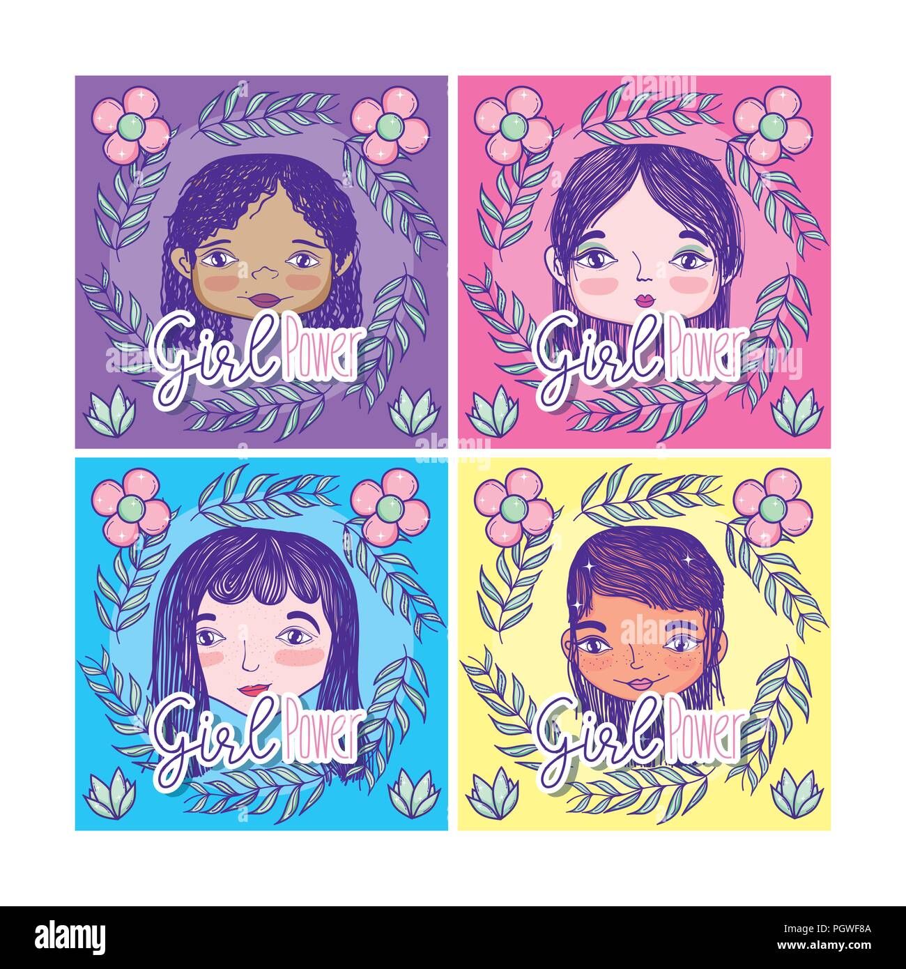 Girl power cartoons Stock Vector Image & Art - Alamy