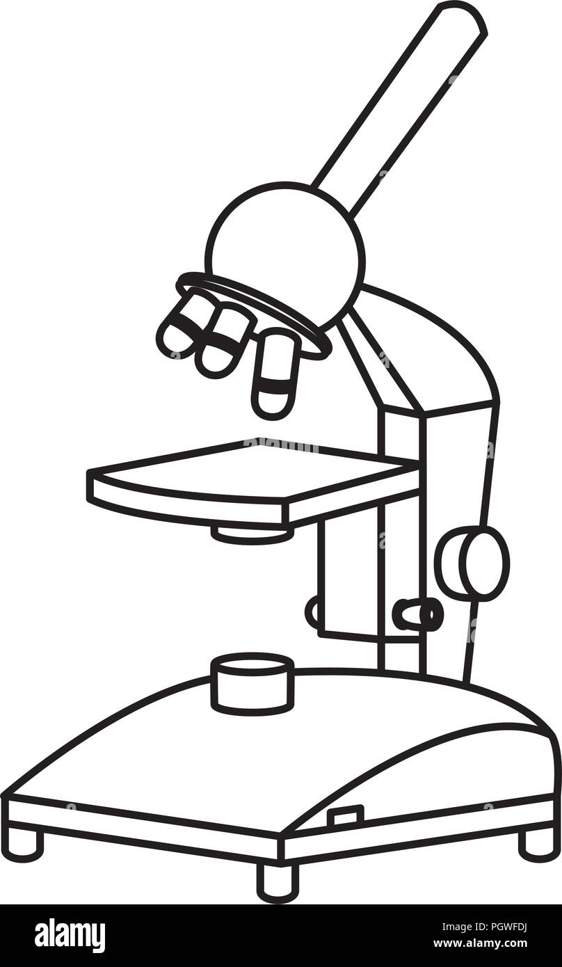 line science microscope labortory object design Stock Vector Image ...