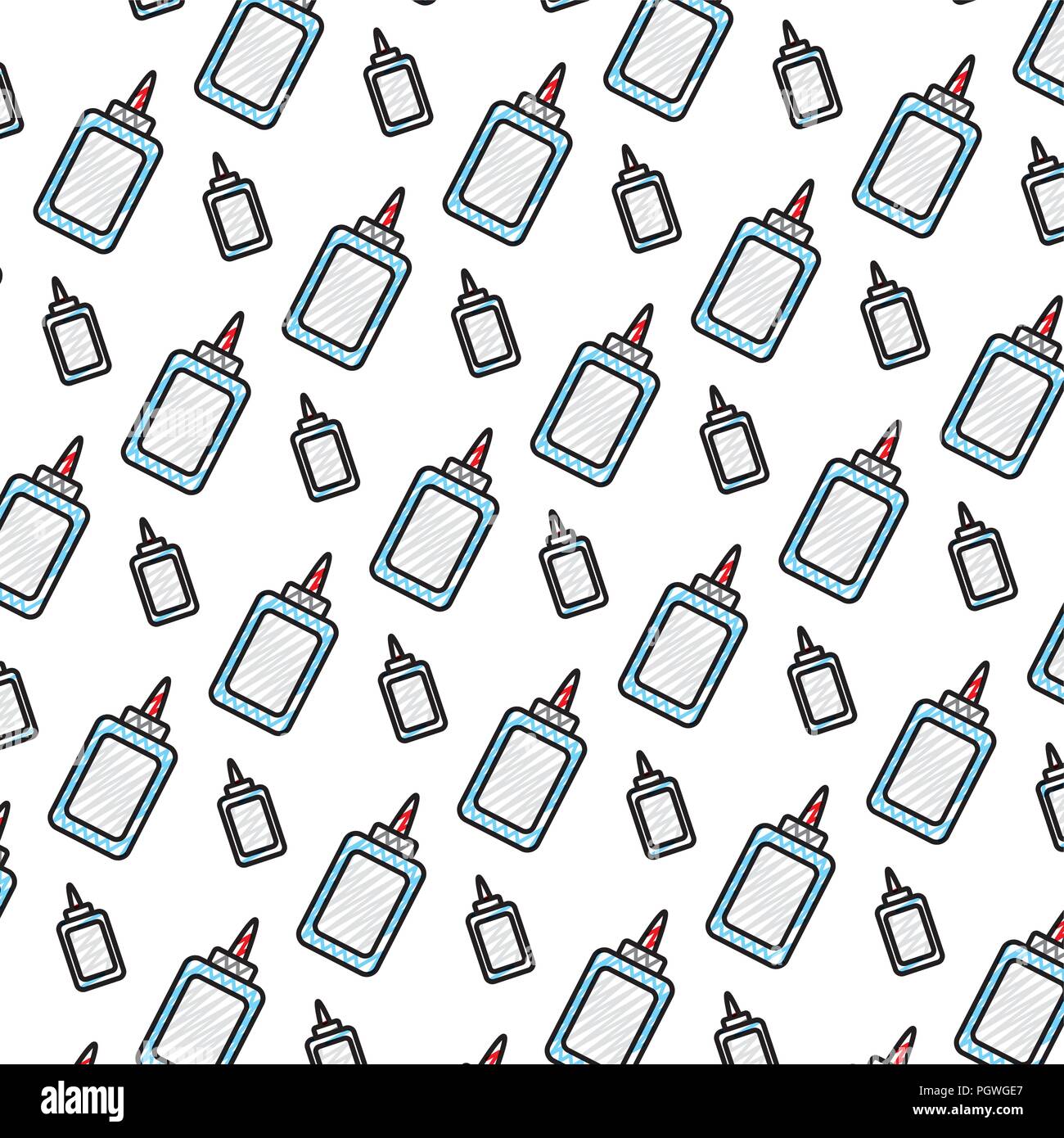 doodle glue bottle school utensil background Stock Vector Image & Art ...