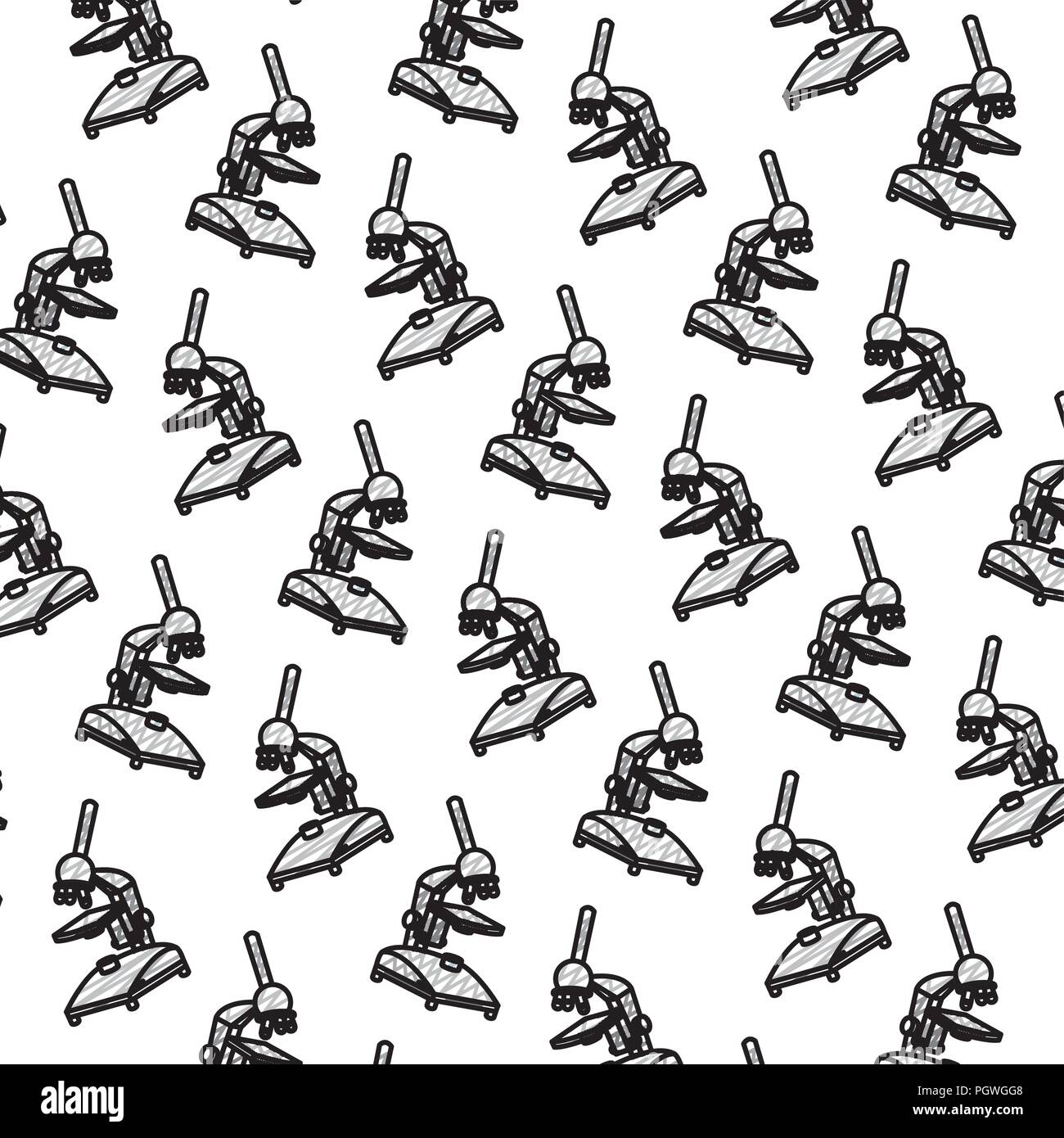 doodle science microscope laboratory object background Stock Vector ...