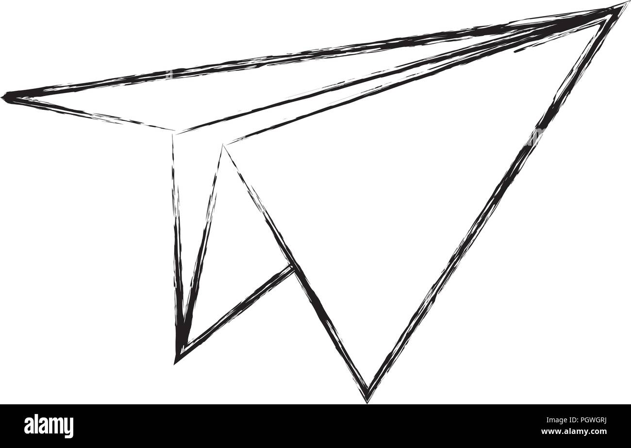 grunge paper plane origami object design Stock Vector Image & Art - Alamy