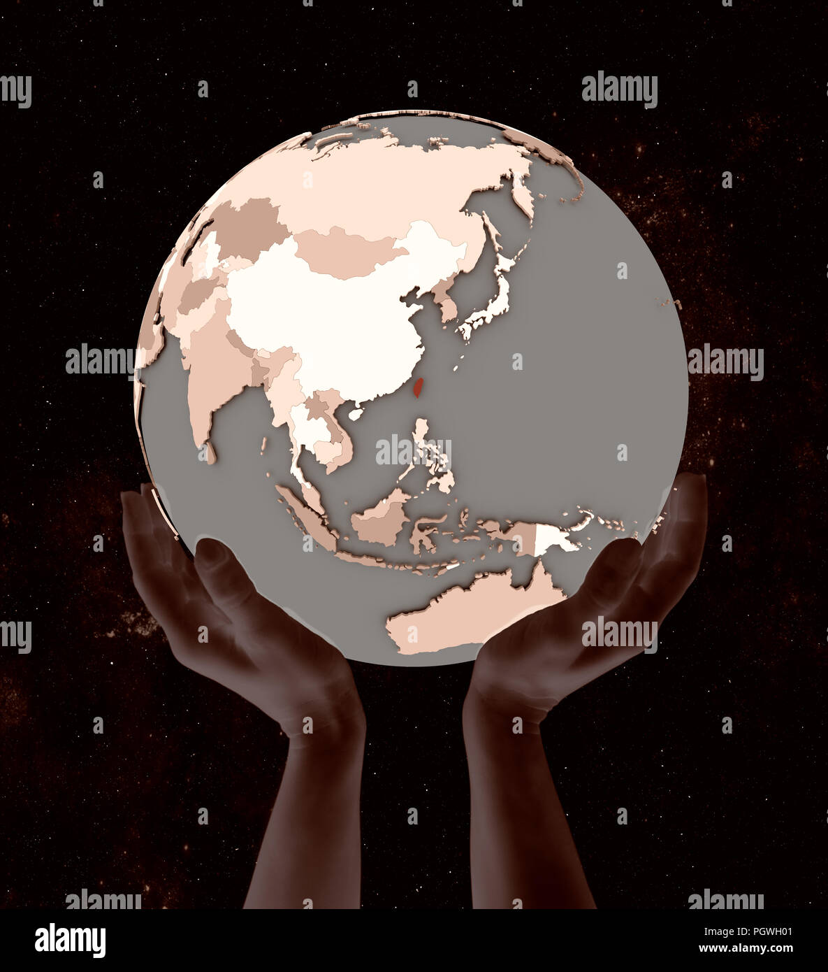 Taiwan 3d earth in space hi-res stock photography and images - Alamy