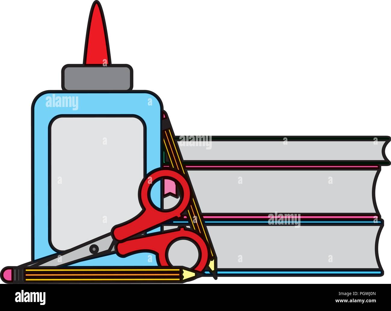 Glue and scissors Stock Vector Images - Alamy