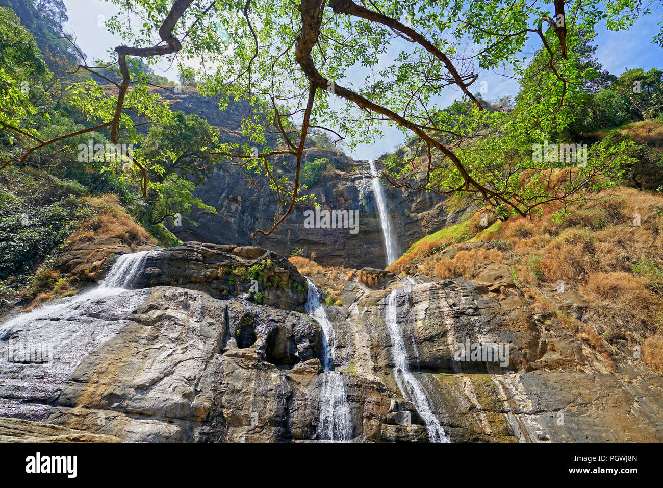 Curug Cikanteh Waterfall, Geopark Ciletuh, Sukabumi, West Java, Indonesia Stock Photo - Alamy