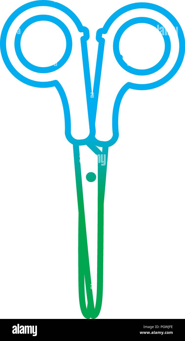degraded line artistic scissors school utensil design Stock Vector ...
