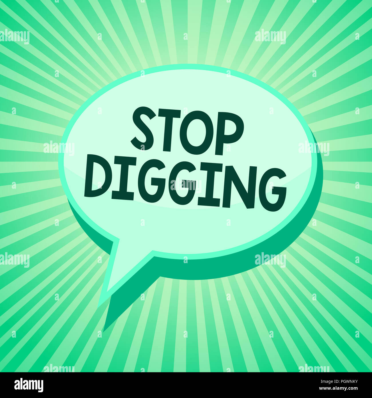 Handwriting text Stop Digging. Concept meaning Prevent Illegal ...