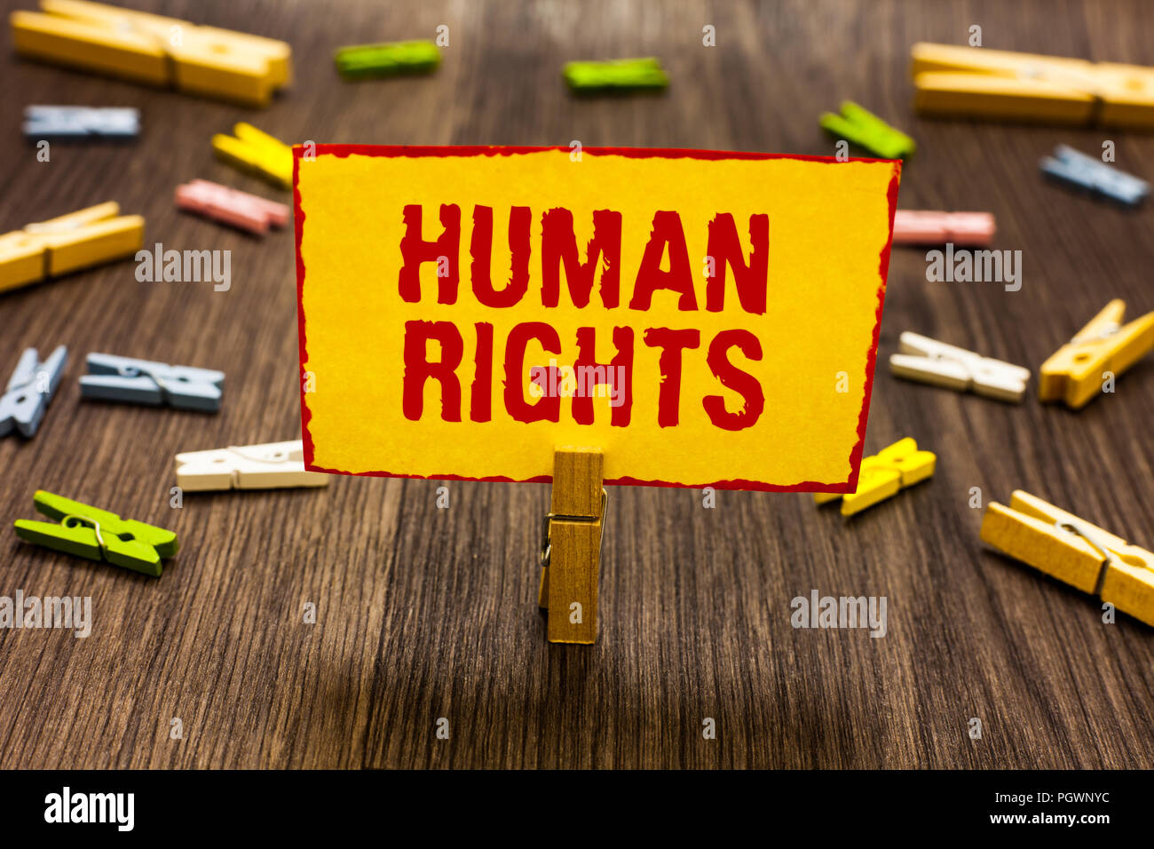 Text sign showing Human Rights. Conceptual photo Moral Principles ...