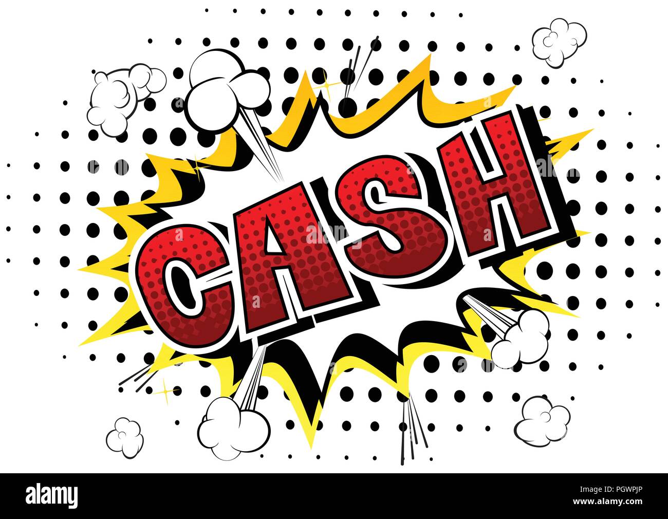 Cash - Vector illustrated comic book style phrase Stock Vector Image ...
