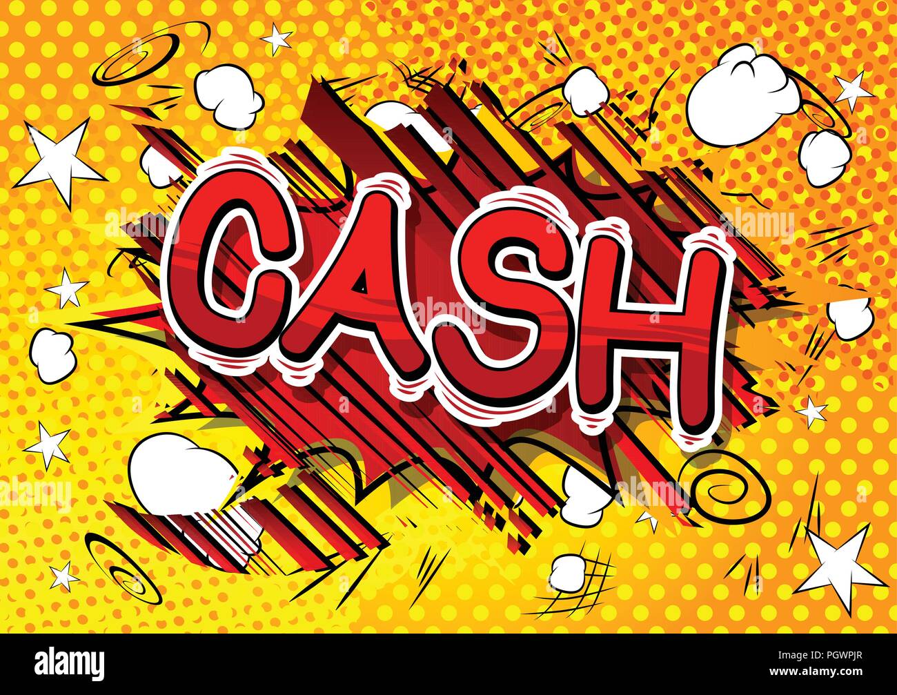 Cash - Vector illustrated comic book style phrase Stock Vector Image ...