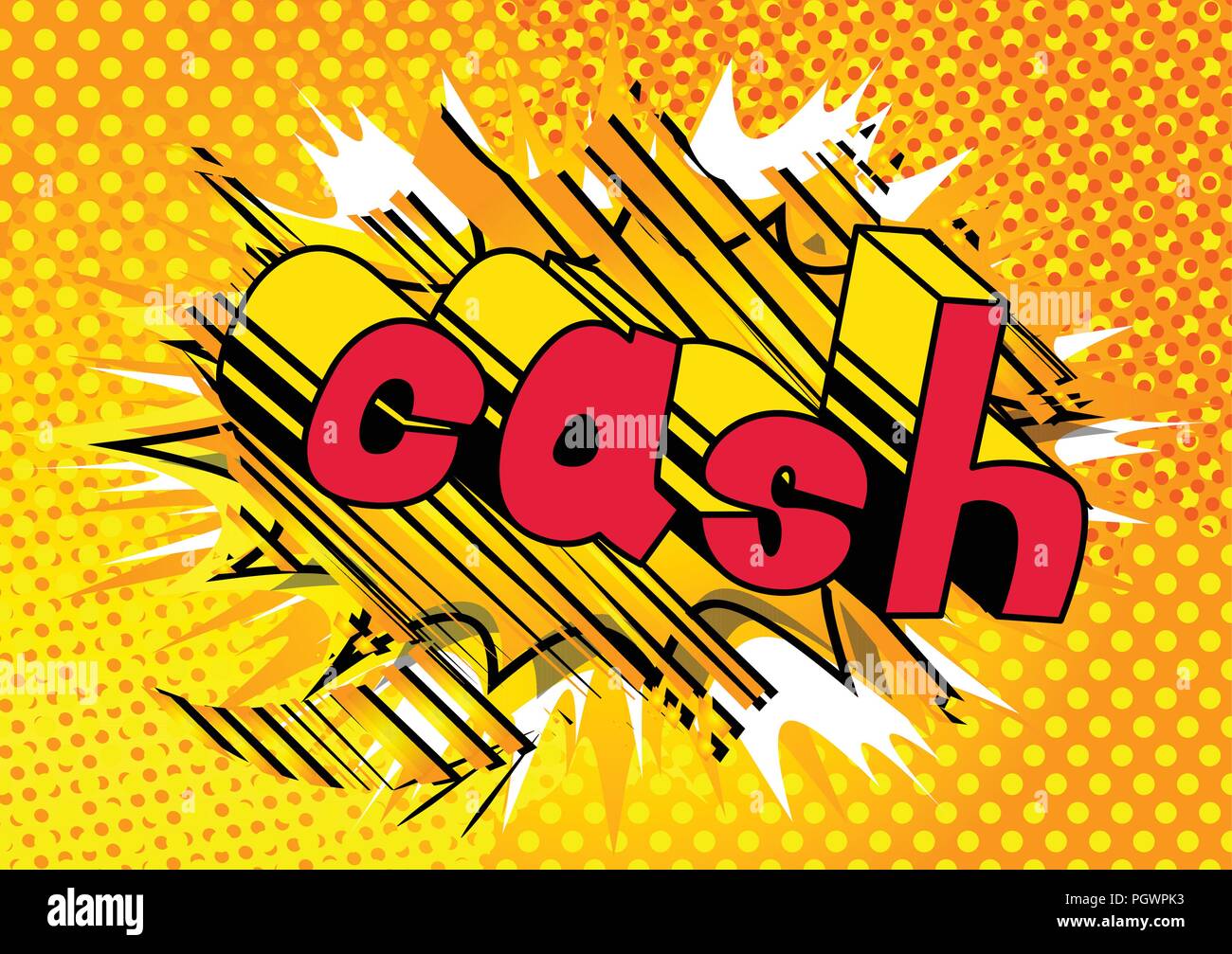 Cash - Vector illustrated comic book style phrase Stock Vector Image ...