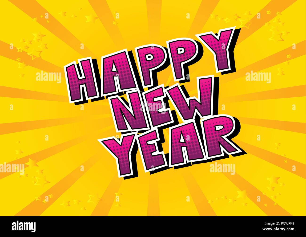 Happy New Year - Comic book style word Stock Vector Image & Art - Alamy