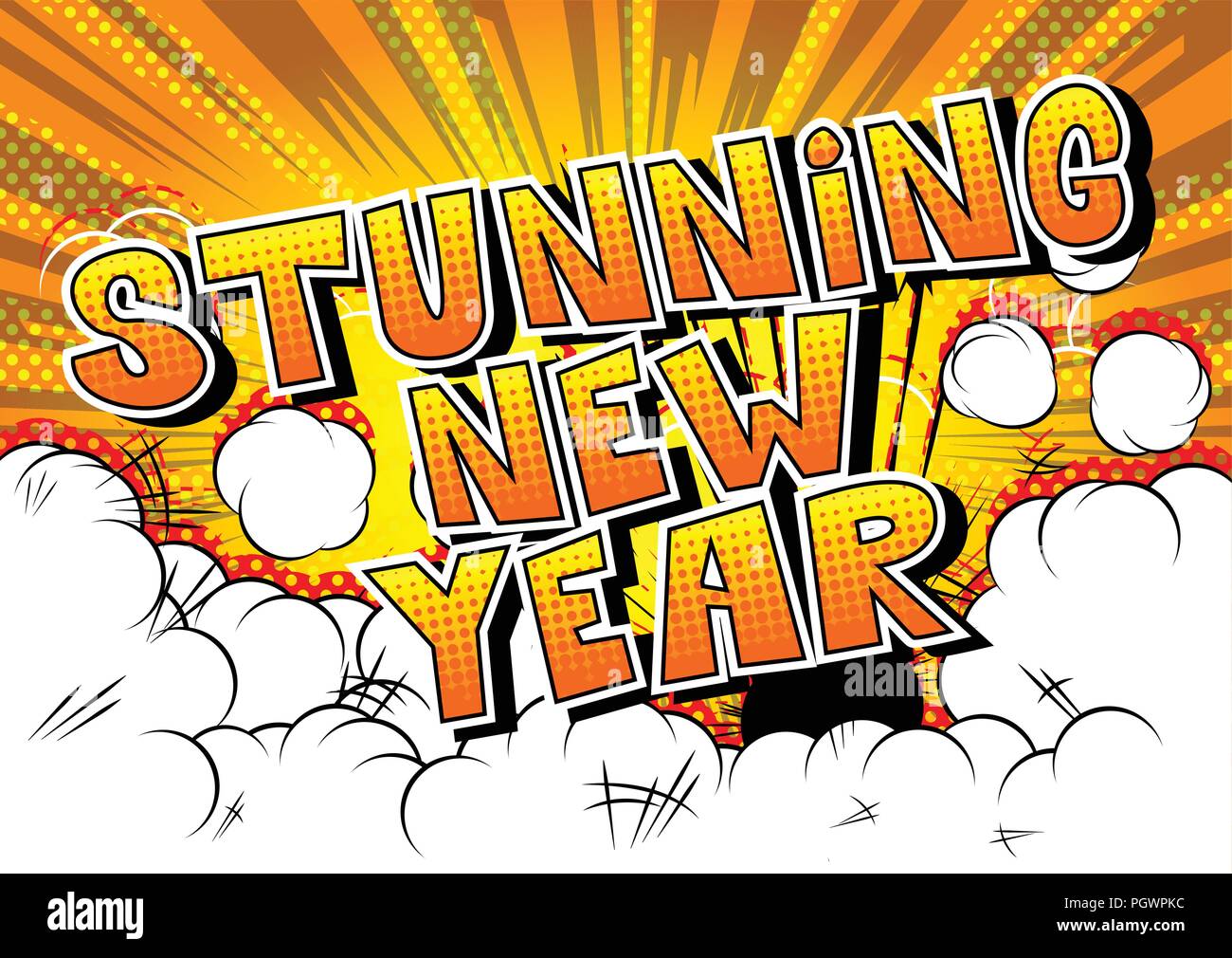Stunning New Year - Comic book style word Stock Vector Image & Art - Alamy