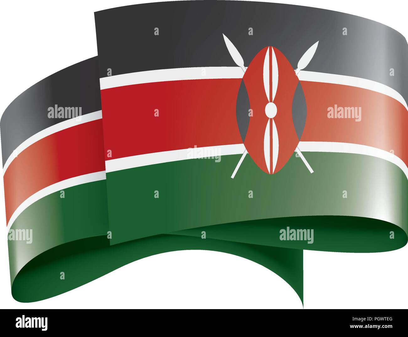Kenya flag, vector illustration on a white background Stock Vector ...