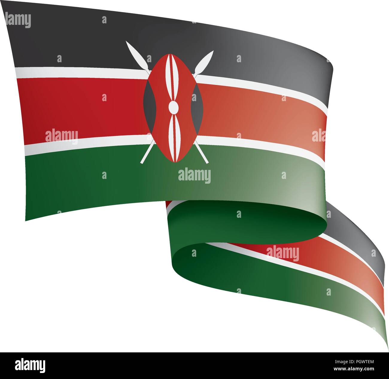 Kenya flag, vector illustration on a white background Stock Vector ...