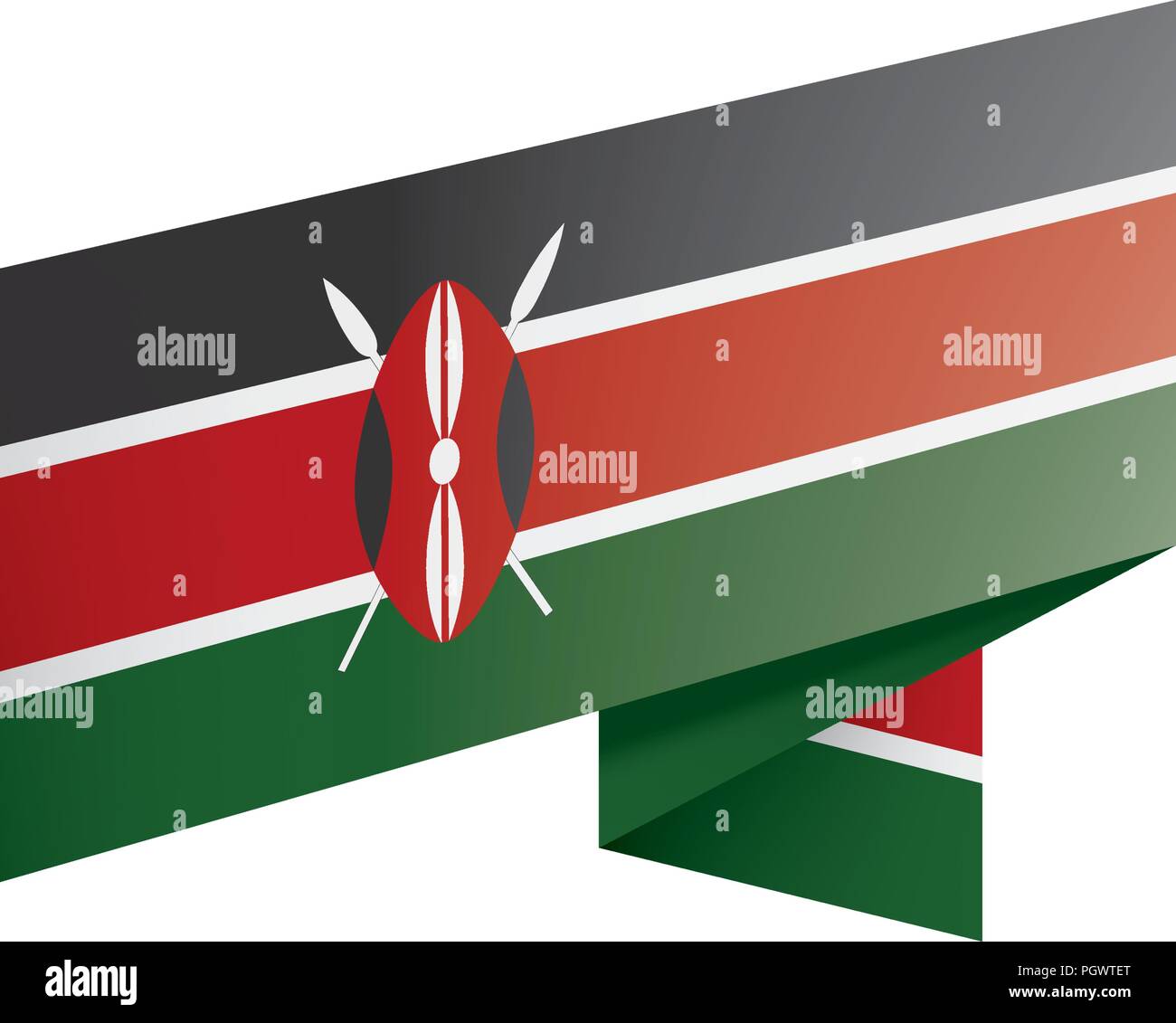 Kenya flag, vector illustration on a white background Stock Vector ...