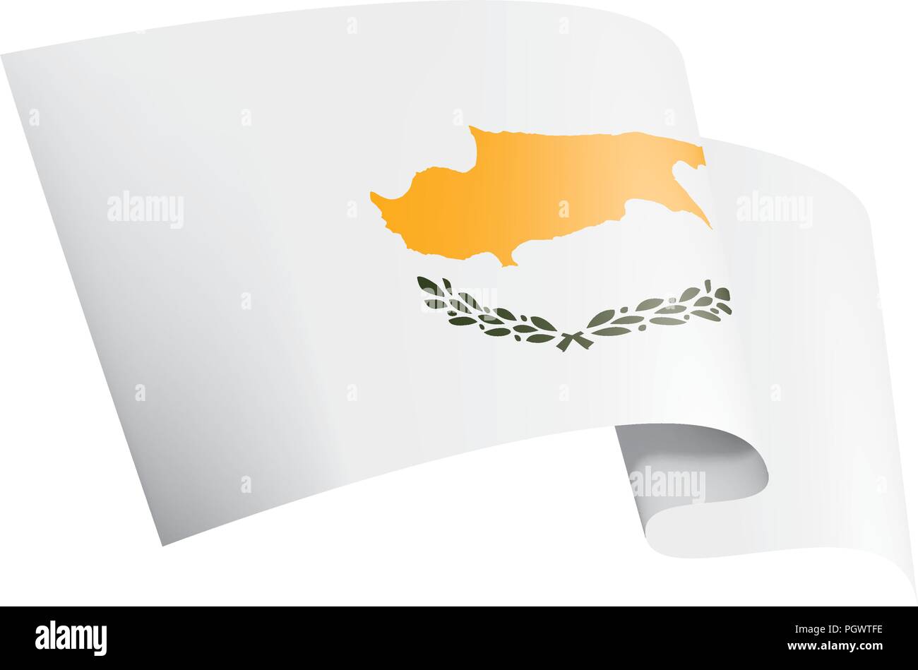 Cyprus flag, vector illustration on a white background Stock Vector ...