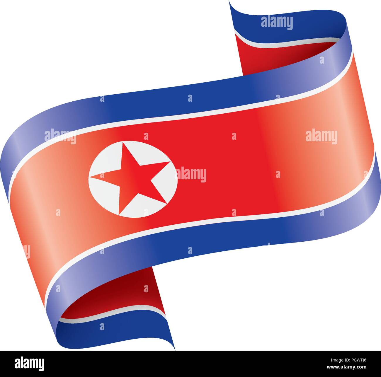 North Korea flag, vector illustration on a white background Stock ...