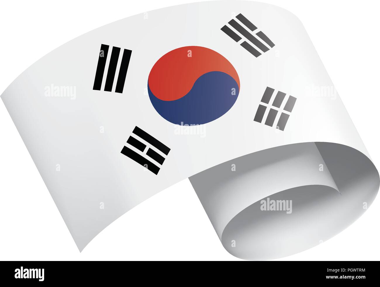 South Korean flag, vector illustration on a white background Stock ...