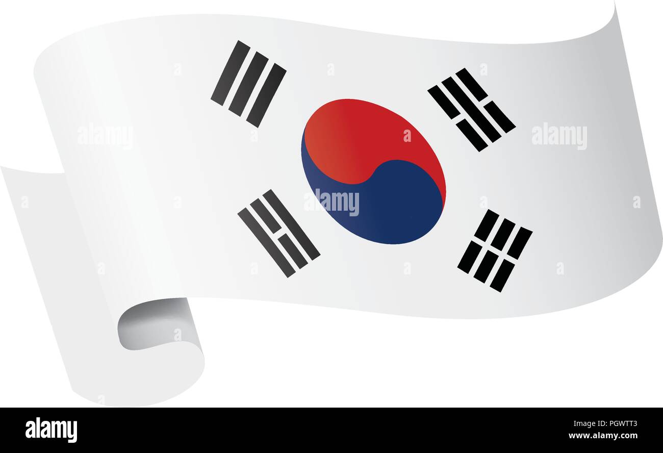 South Korean flag, vector illustration on a white background Stock ...