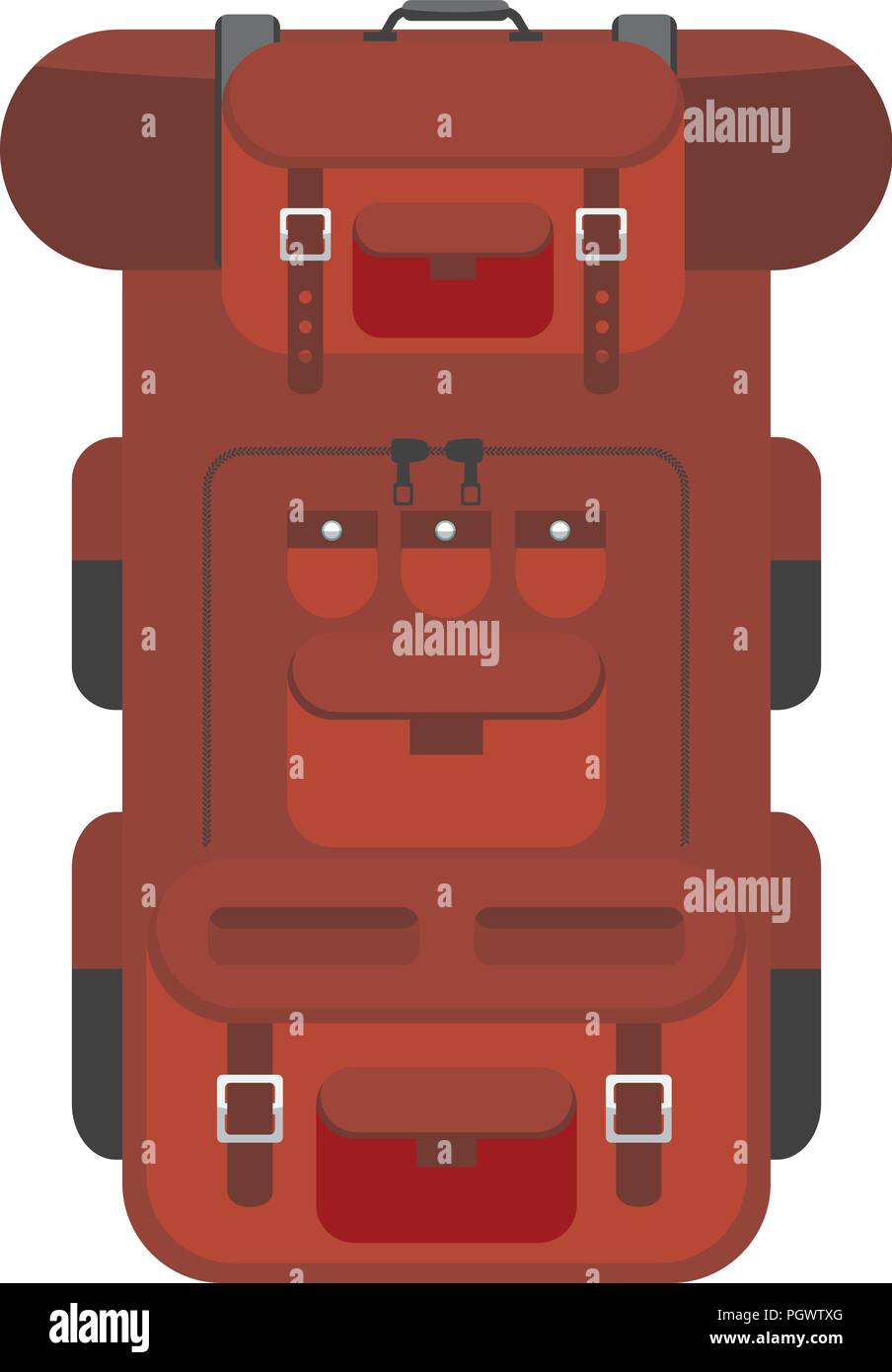 Hiking travel backpack icon. Solid and flat color style. Vector ...