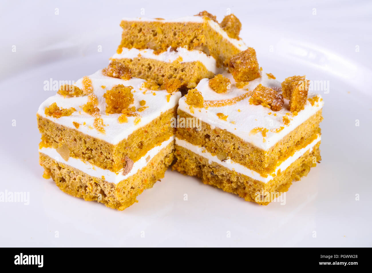 Sweet and fresh Cake with cream Stock Photo - Alamy