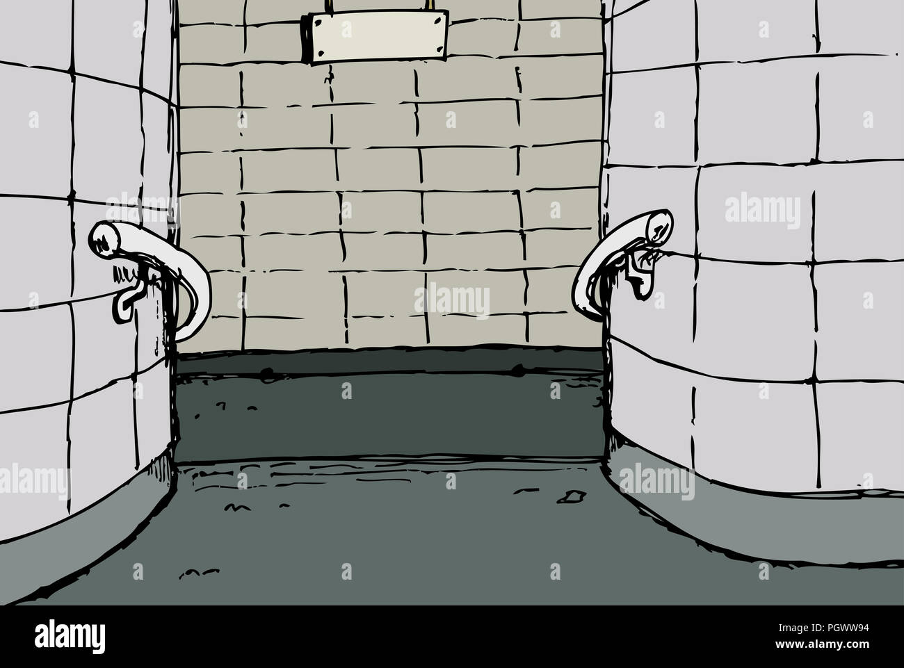 Empty cartoon subway station mezzanine background with blank sign Stock ...