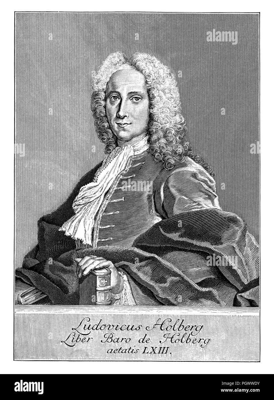Holberg, Ludvig (1684-1754), Danish poet Stock Photo - Alamy