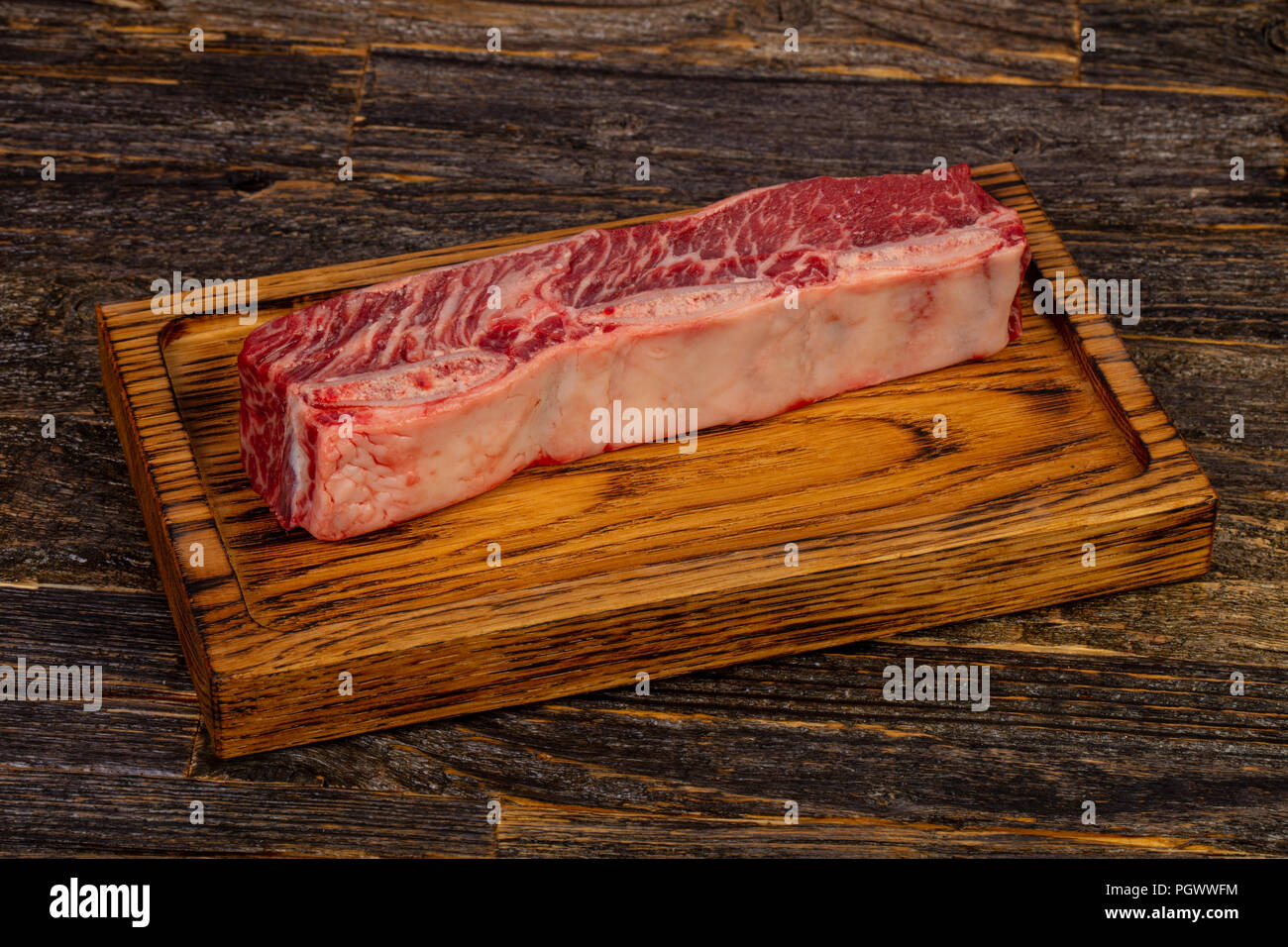 Raw beef steak Short Ribs Black Angus Stock Photo - Alamy