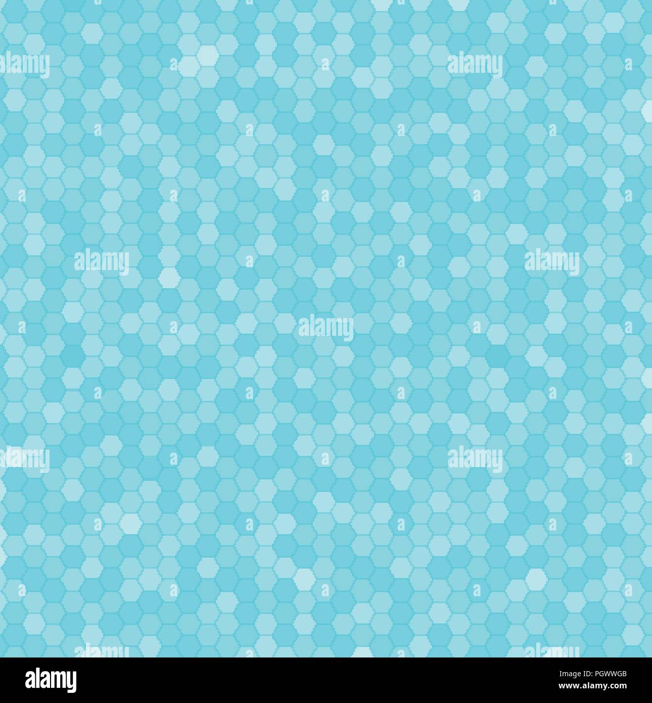 Abstract blue hexagonal pattern. Geometric mosaic background with ...