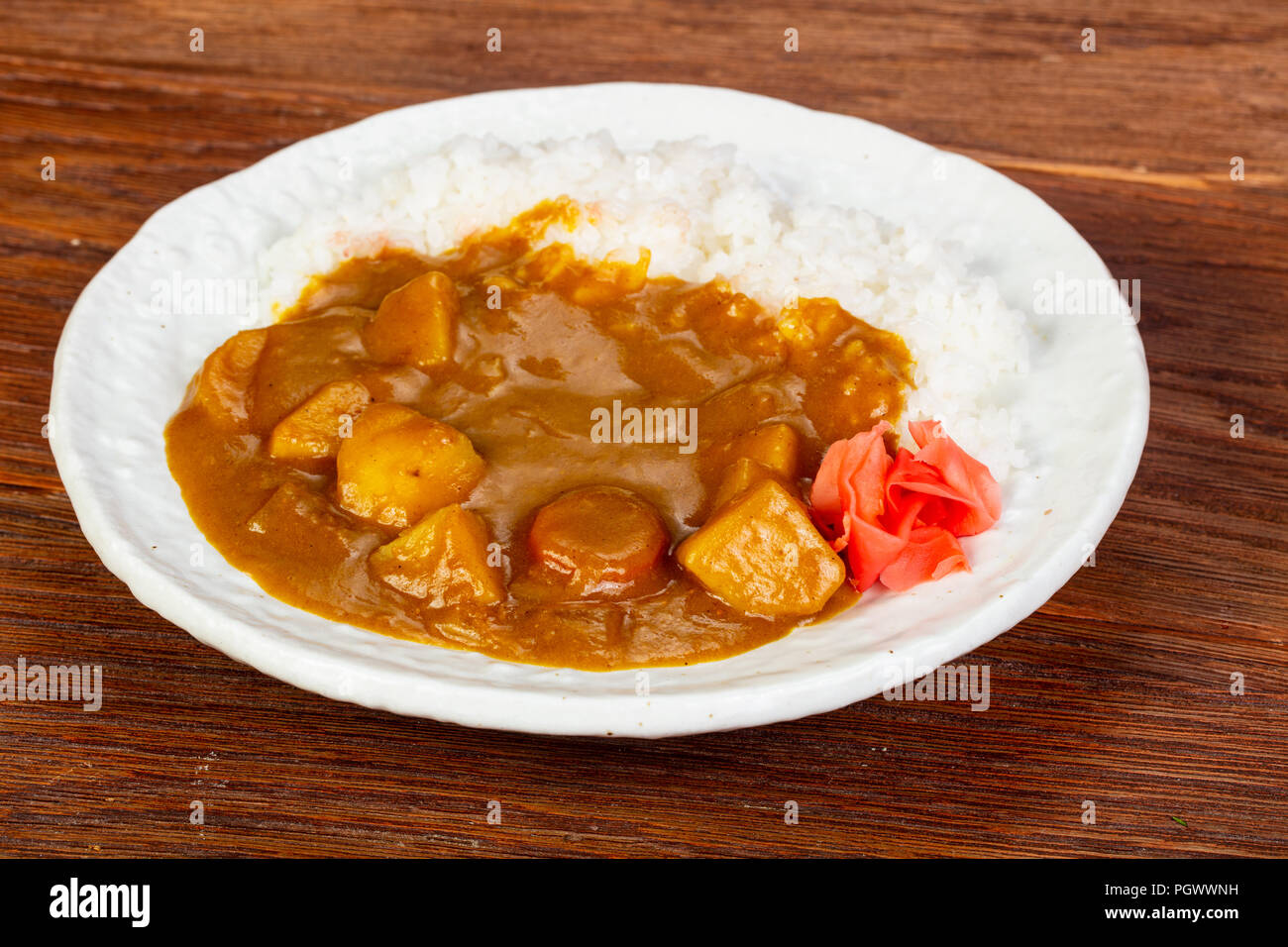 Vegan curry with vegetables and rice Stock Photo - Alamy
