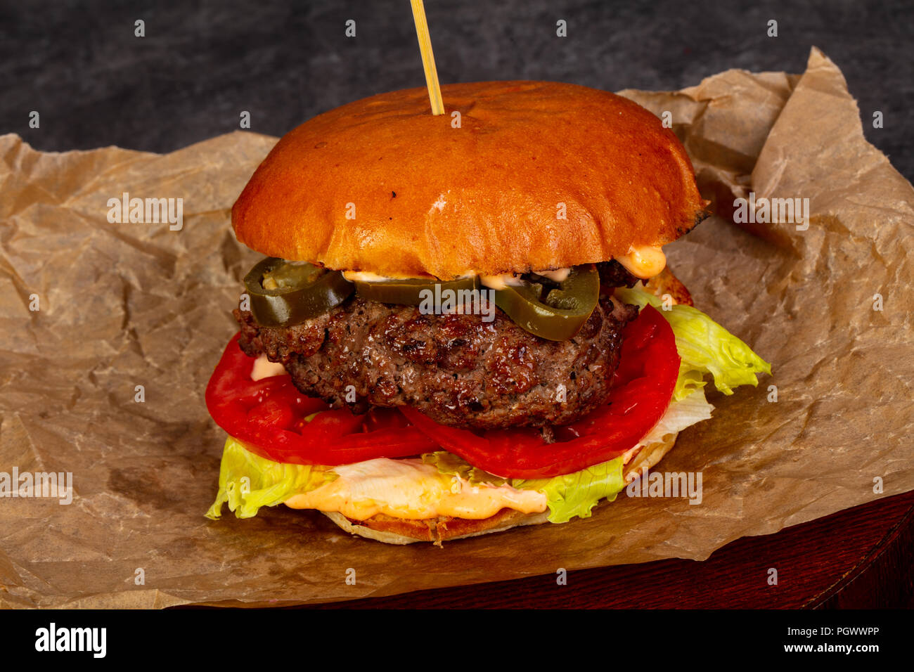 Burger with meat and cheese Stock Photo - Alamy