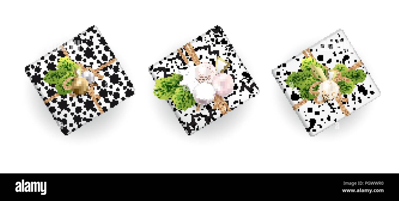 Gift boxes vector collection Stock Vector Images - Alamy