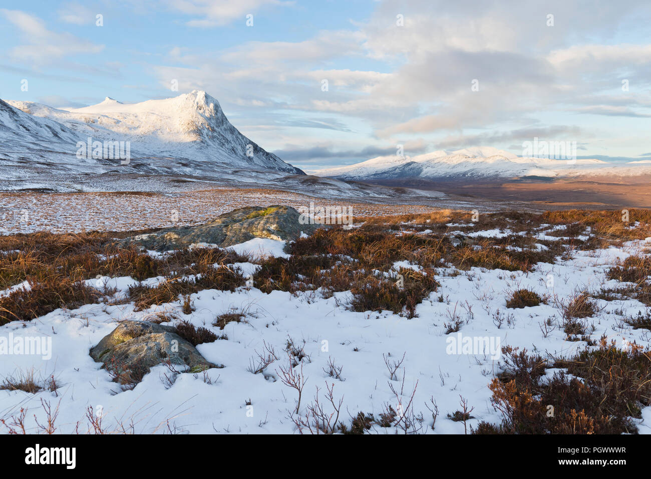 Sunrise over Ben Loyal and Ben Hope Stock Photo - Alamy