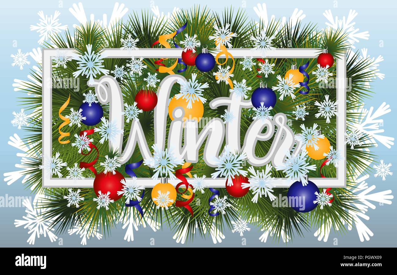 Seasonal winter time card, vector illustration Stock Vector Image & Art ...