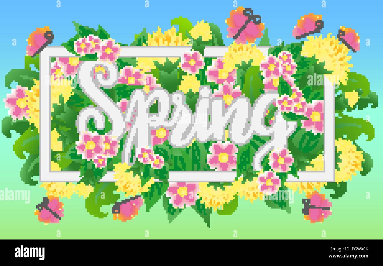 Seasonal spring time card, vector illustration Stock Vector Image & Art ...