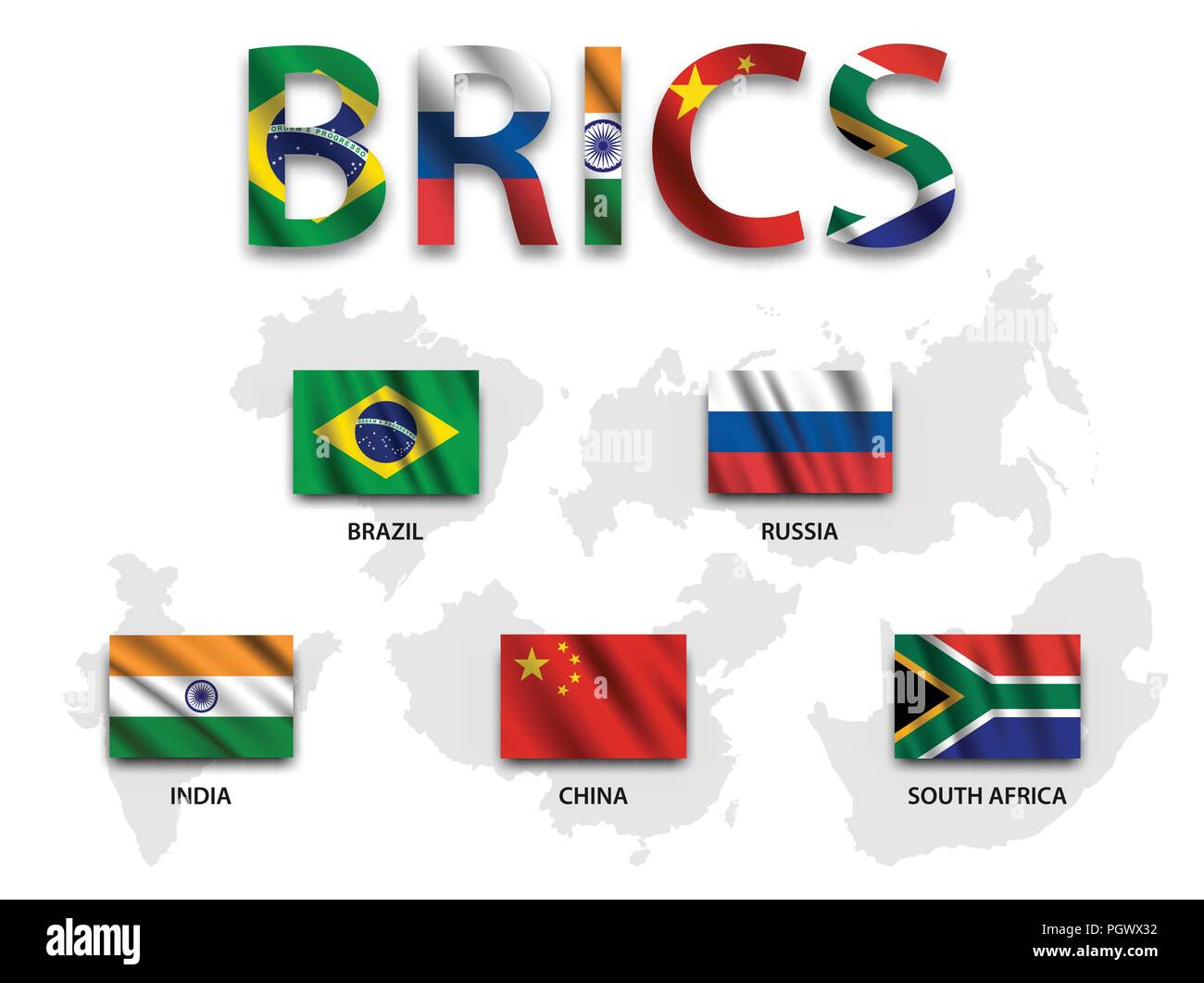 Brics countries map hi-res stock photography and images - Alamy