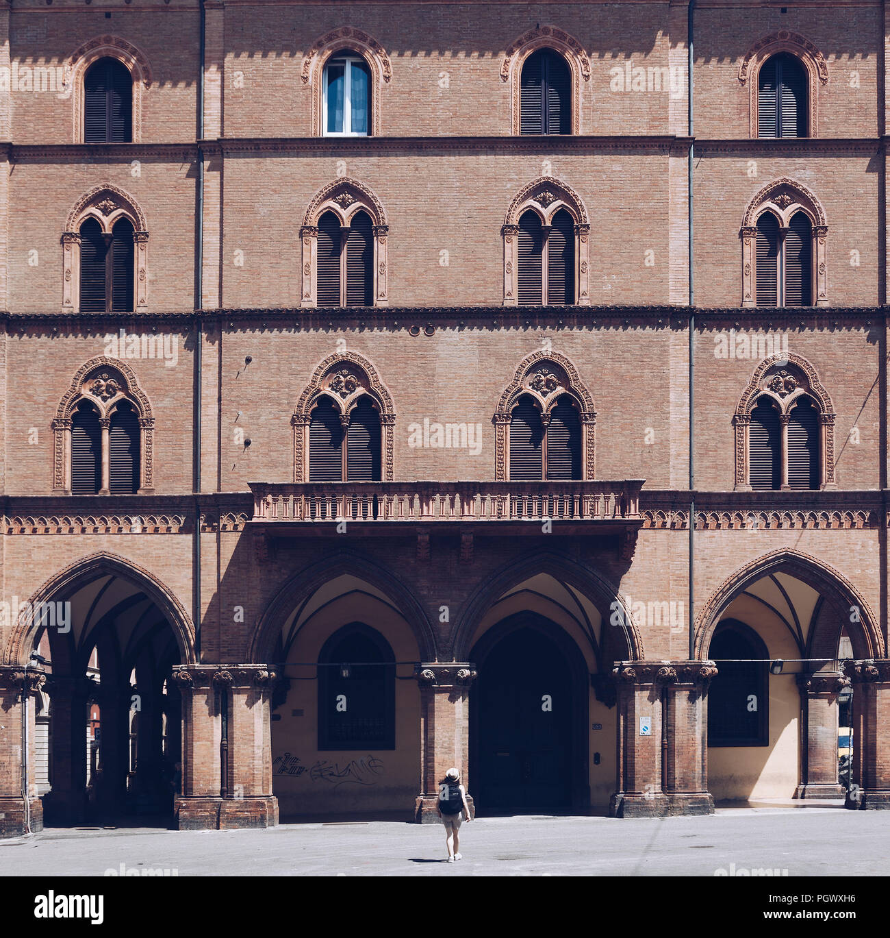 old building in the city of Bologna - italy Stock Photo - Alamy