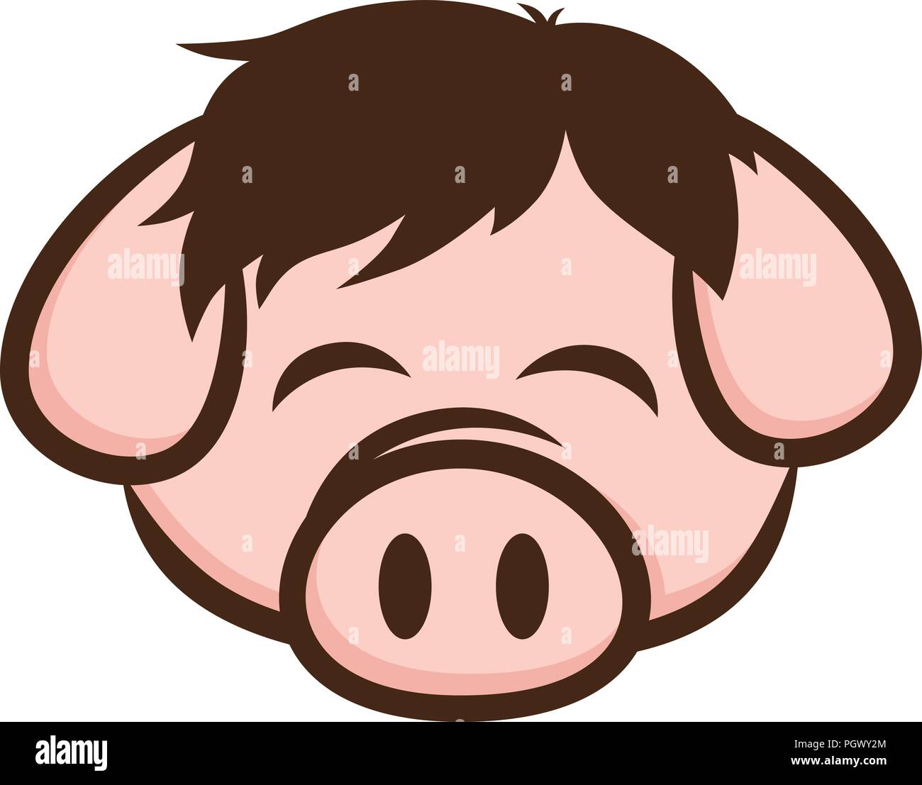 pig pork bacon theme cartoon sign vector Stock Vector Image & Art - Alamy