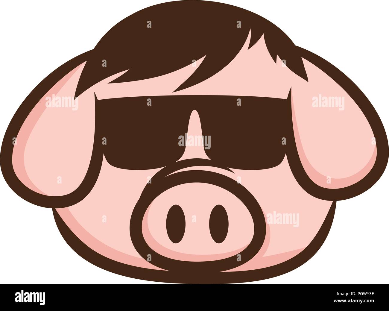 cool pig with sunglasses cartoon vector art Stock Vector Image & Art ...