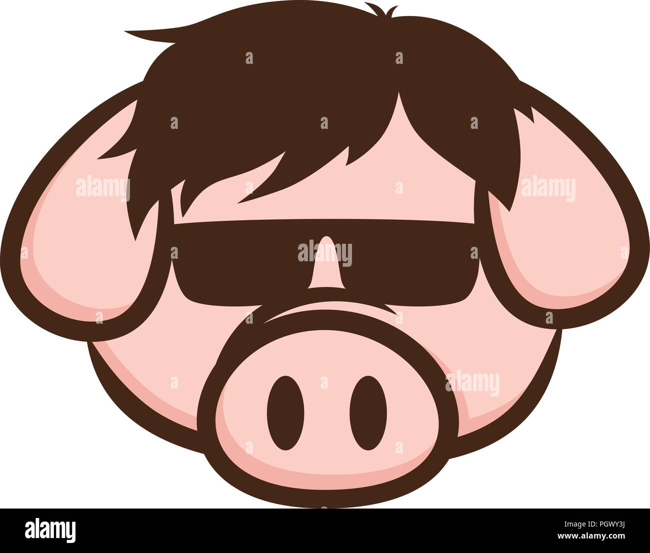 cool pig with sunglasses cartoon vector art Stock Vector Image & Art ...