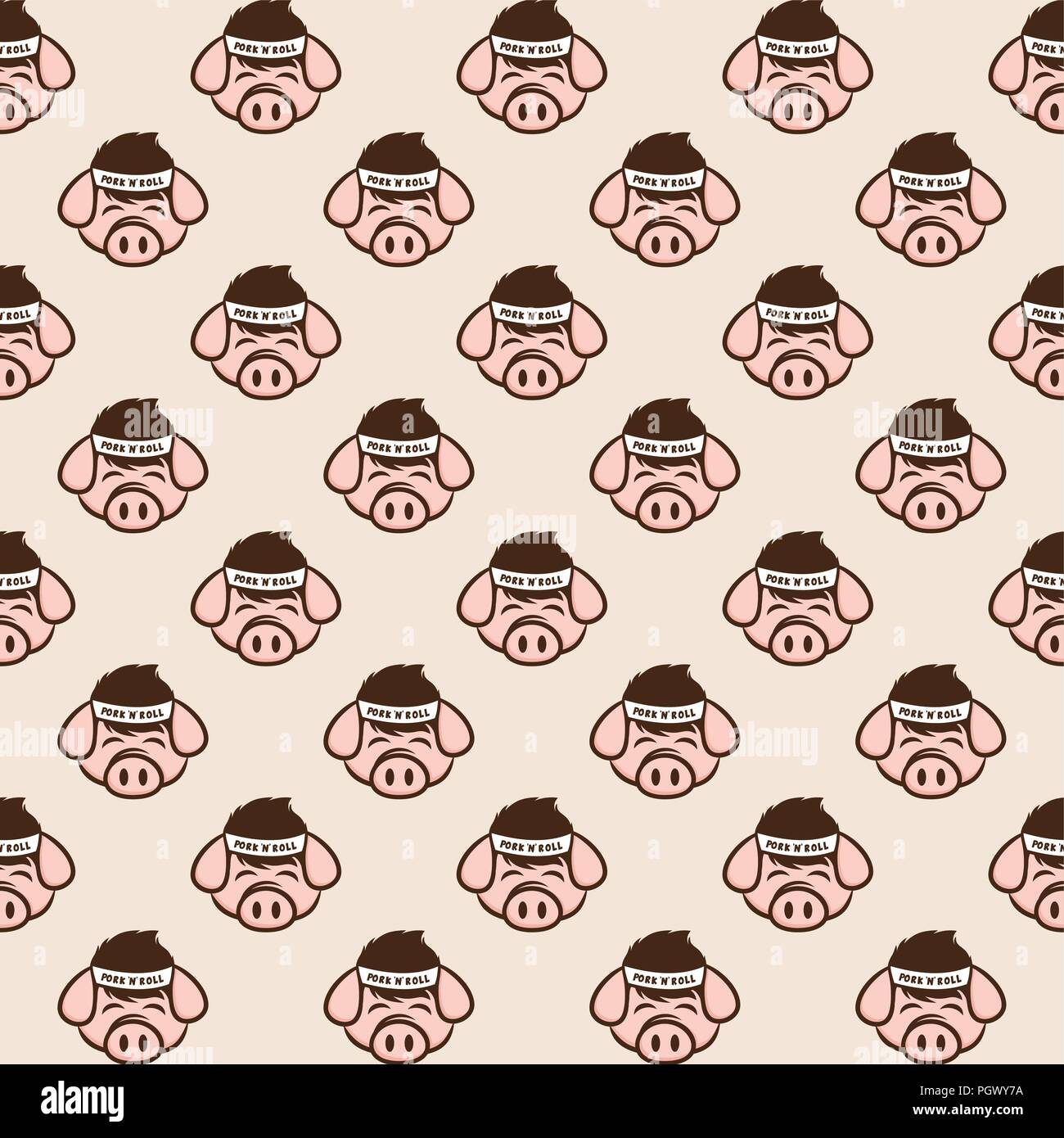 seamless pattern pig pork bacon theme vector Stock Vector Image & Art ...