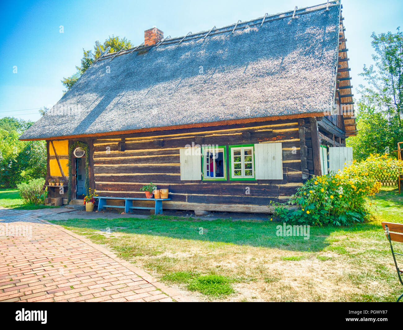 Hut in open-air museum (Spreewaldmuseum) in Lehde, Spreewald, Germany ...