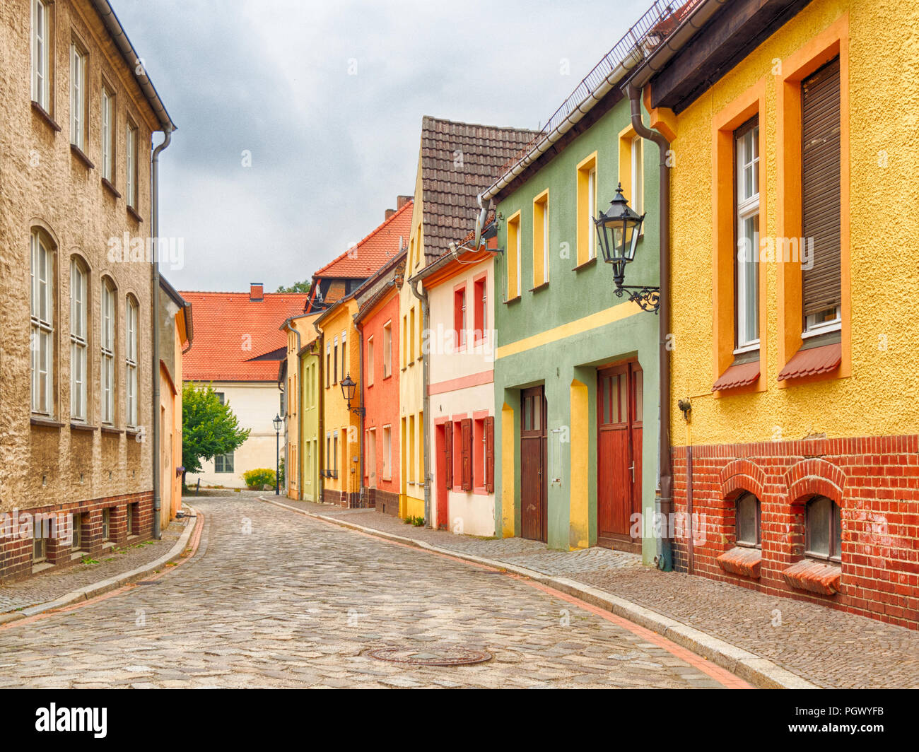 Street in Luckau, Brandenburg, Germany Stock Photo - Alamy