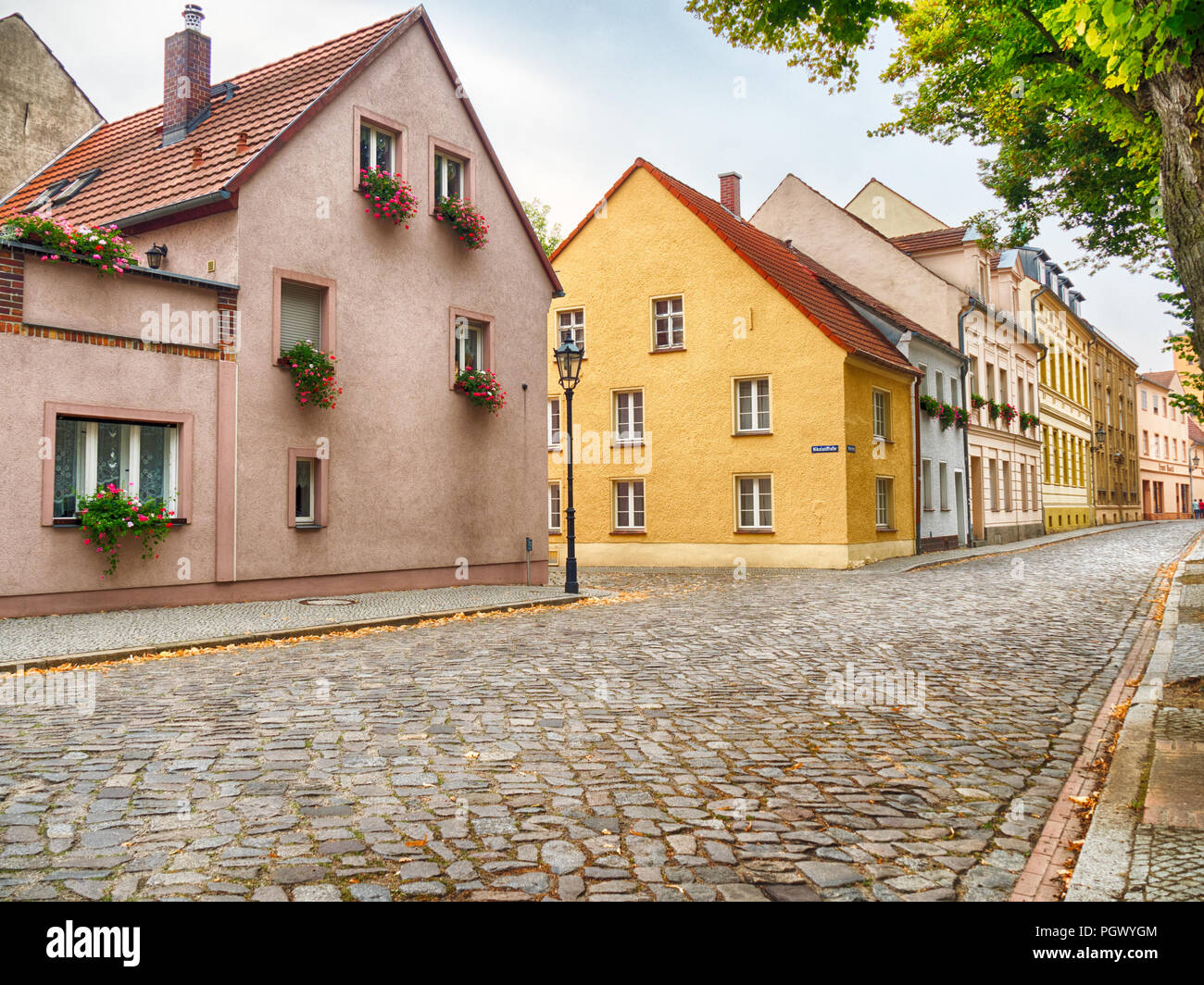 Street in Luckau, Brandenburg, Germany Stock Photo - Alamy