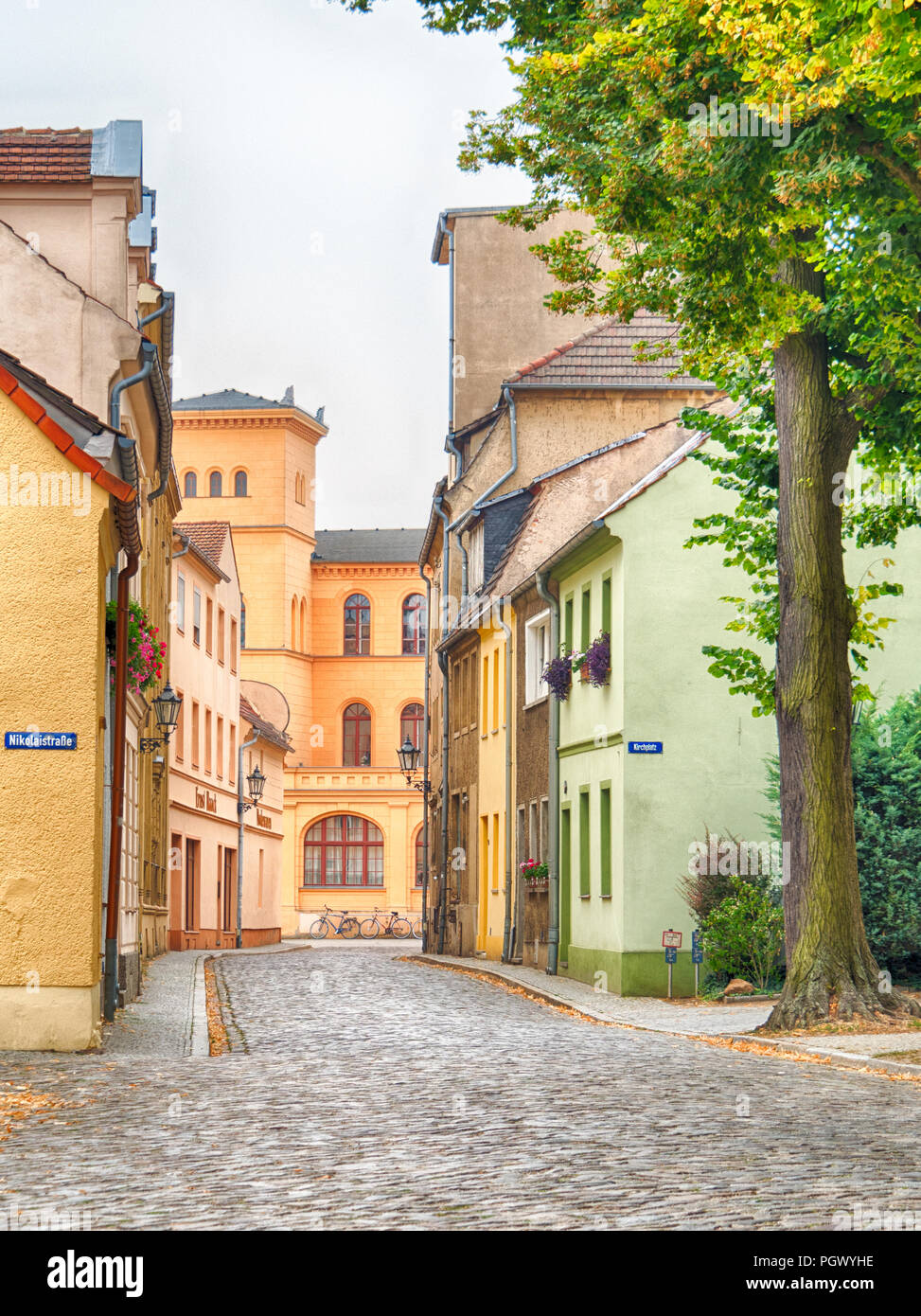 Street in Luckau, Brandenburg, Germany Stock Photo - Alamy