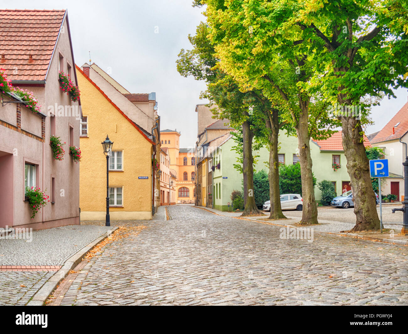 Street in Luckau, Brandenburg, Germany Stock Photo - Alamy